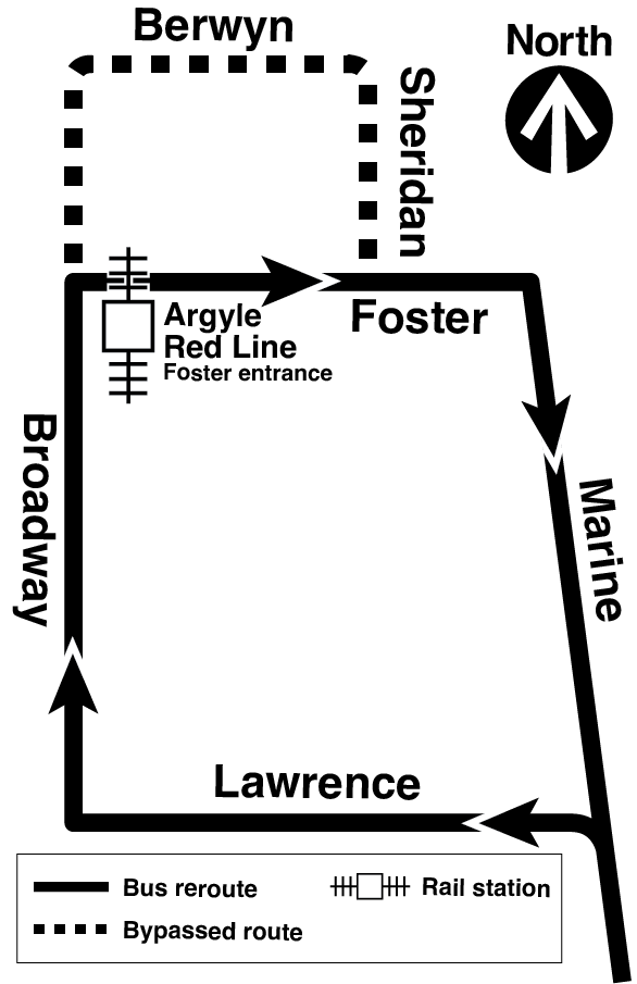 Map showing northbound route 146 buses operating via Marine, Lawrence ...