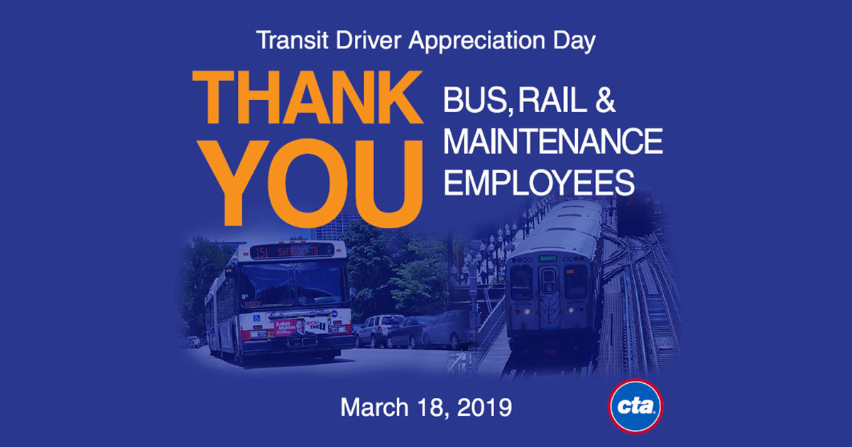 CTA Encourages Riders to Offer a “Thank You” on Transit Driver ...